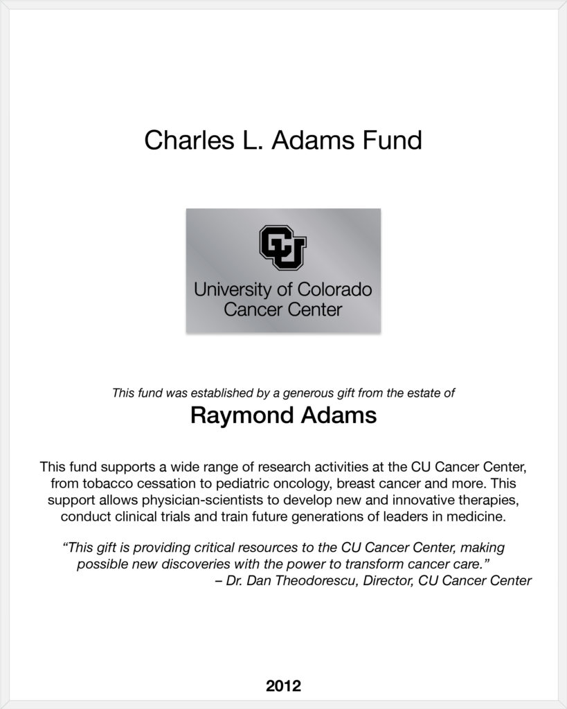 Raymond Adams – Virtual Benefactor Recognition