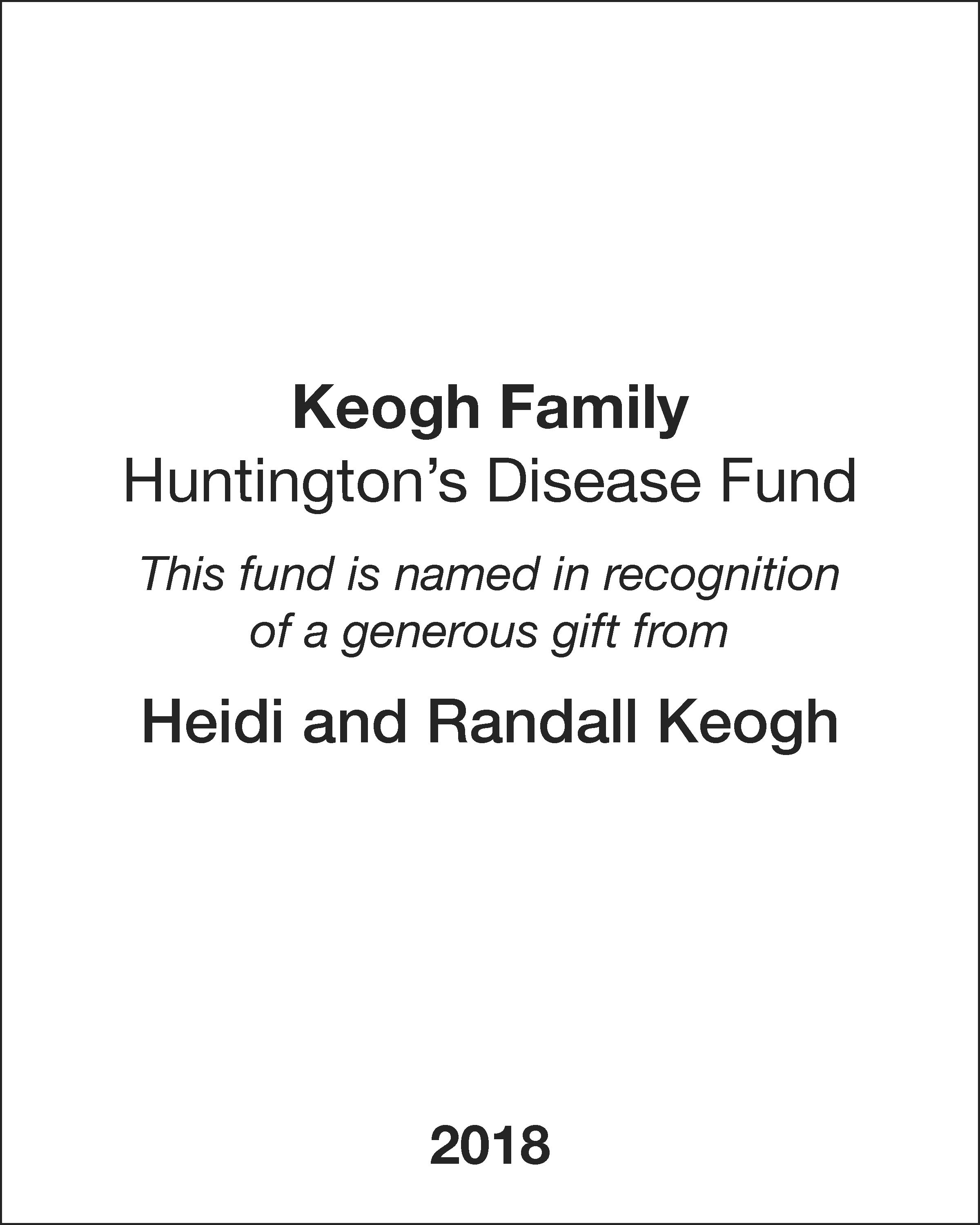 Heidi and Randall Keogh – Virtual Benefactor Recognition